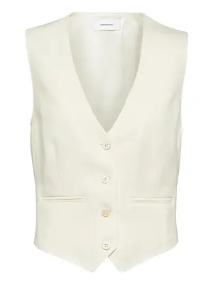 Wardrobe.NYC Cropped Wool Vest - White