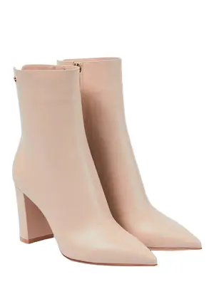 GIANVITO ROSSI Gianvito Rossi Piper 85 Leather Ankle Boots Brown