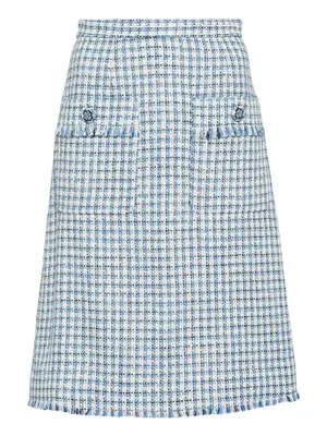 Etro Houndstooth High-rise Miniskirt - Blue