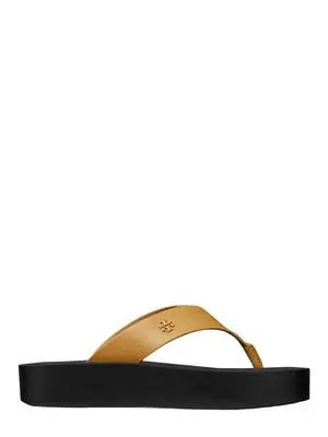Tory Burch Tory Burch Leather Medallion Flip Flop Sandals Ginger Shortbread  Black
