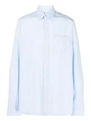 ANOTHER ASPECT 1.0 Stripe-pattern Shirt - Blue