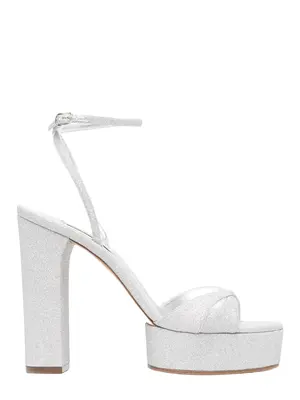 Casadei Betty Citylight 130mm Platform Sandals - Silver