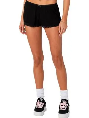 EDIKTED Carla Low Rise Micro Shorts - Black