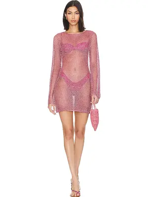 Superdown Gaia Mini Dress - Pink Metallic