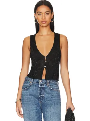 Free People Seascape Vest - Black Combo