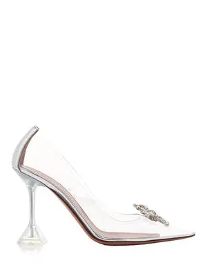 Amina Muaddi Rosie Crystal-Embellished PVC Pumps Clear