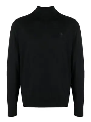 Dsquared2 Embroidered Monogram Roll Neck Jumper - Black