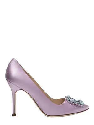 Manolo Blahnik Hangisi 105mm Satin Pumps - Pink