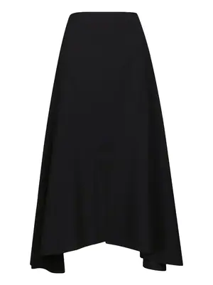 Marni Asymmetric High-waisted Midi Skirt - Black