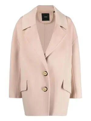 Pinko Single-breasted Wool Coat - Neutrals