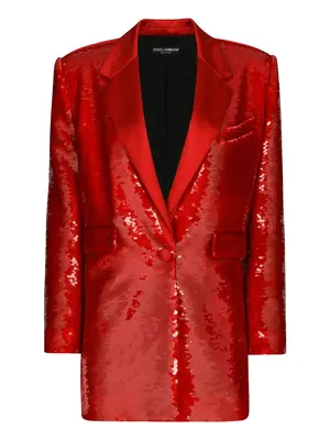 Dolce & Gabbana Sequin-embellished Blazer - Red