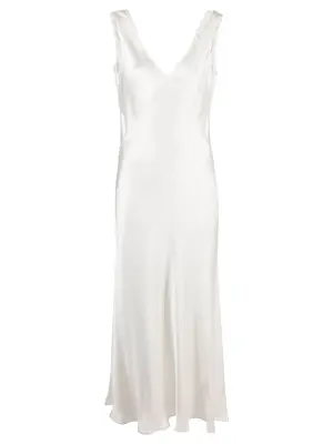 Asceno Silk Slip Dress - White