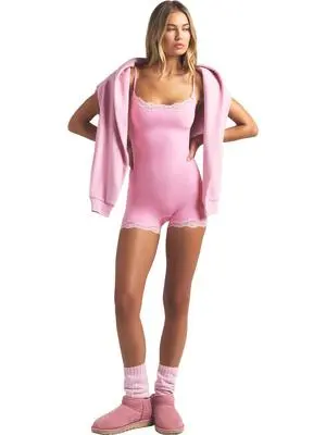 SKIMS Fits Everybody Lace Onesie - Bubble Gum Tonal
