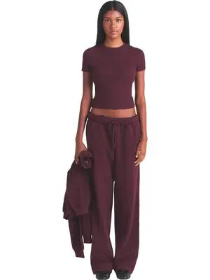 SKIMS Cotton Rib T-Shirt Currant