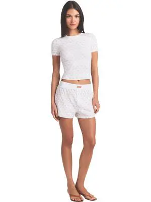 SKIMS Cotton Rib T-shirt - Ochre Horseshoe Print