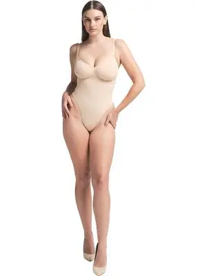 SKIMS Seamless Sculpt Thong Bodysuit - Sand