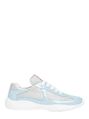 Prada America's Cup Vernice Patent Runner Sneakers Celeste