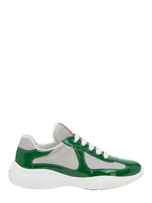 Prada America's Cup Vernice Patent Runner Sneakers Verde