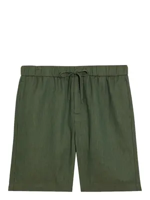 Frescobol Carioca Frescobol Carioca Felipe Linen-Cotton Blend Shorts Forest Green