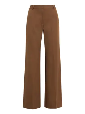 NILI LOTAN Arielle Wool-twill Flared Pants - Brown