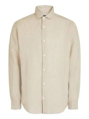 Frescobol Carioca Antonio Linen Shirt - Sage Green