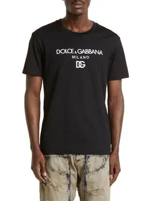 Dolce & Gabbana Dg Embroidered Logo T-shirt - Black