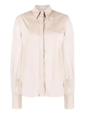 Brunello Cucinelli Long-sleeve Silk Blouse - Neutrals