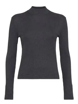 BRUNELLO CUCINELLI Brunello Cucinelli Roll-neck Ribbed Jersey Top