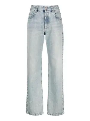 Brunello Cucinelli Straight Leg Stonewashed Jeans - Blue