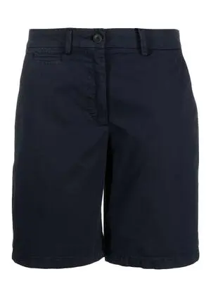 Tommy Hilfiger Embroidered Logo Cotton-lyocell Blend Shorts - Blue