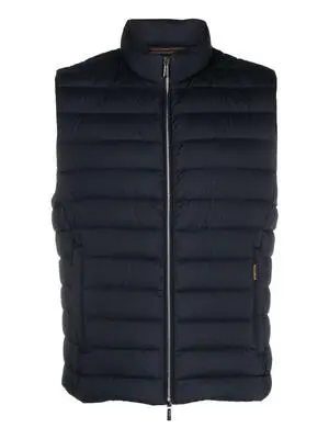 MOORER Quilted Zipped Gilet - Blue