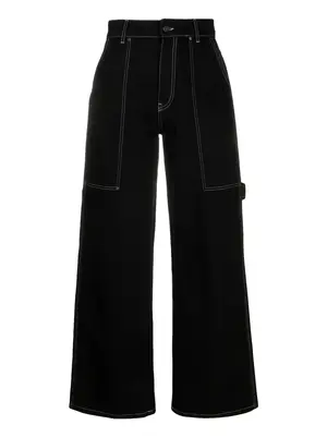 Stella McCartney Contrasting Stitching Wide-leg Jeans - Black