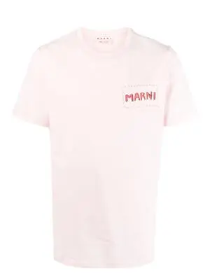 Marni Logo-print Cotton T-shirt - Pink