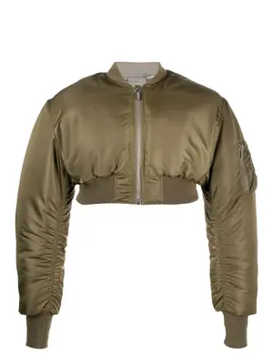 VTMNTS Cropped Padded Bomber Jacket - Green