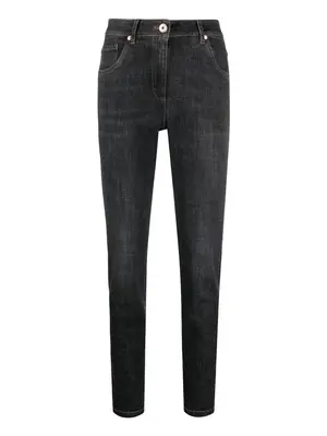 Brunello Cucinelli High-waisted Skinny Jeans - Grey