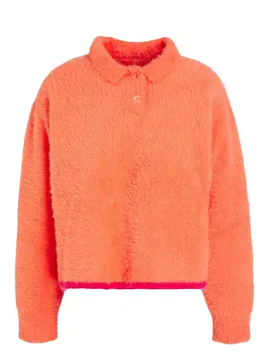 Jacquemus Brushed Stretch-knit Polo Sweater - Orange