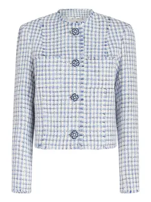 Etro Round-neck Tweed Jacket - Blue