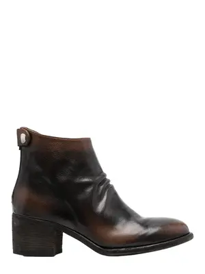 Officine Creative Stacked-heel Leather Boots - Brown