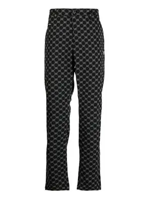 MASTER BUNNY EDITION Logo-print Straight-leg Trousers - Black