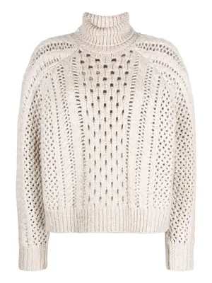 BRUNELLO CUCINELLI Brunello Cucinelli High-Neck Crochet-Knit Jumper