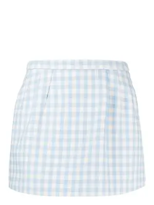 Red Valentino Gingham-check Mini Skort - Blue