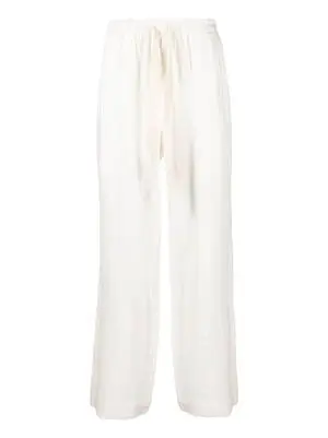 Commas Mid-rise Wide-leg Trousers - White