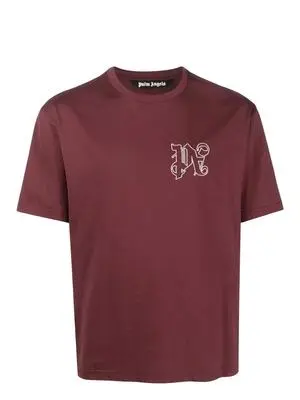 Palm Angels Monogram Cotton T-shirt - Red