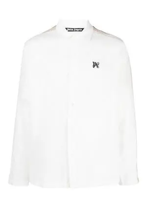 Palm Angels Pa Monogram-print Linen Shirt - White