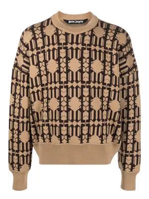 Palm Angels Monogram Jacquard Jumper - Neutrals