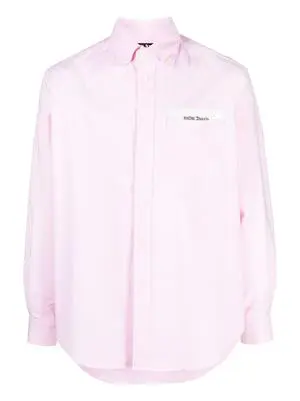Palm Angels Logo-patch Cotton Shirt - Pink