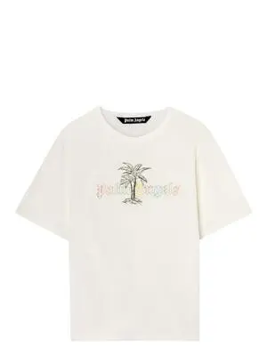 Palm Angels Logo-print Short-sleeve T-shirt - White