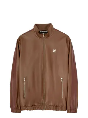 Palm Angels Pa Monogram Leather Track Jacket - Brown