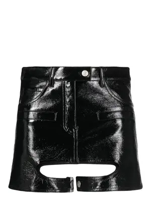 COURREGES Chaps Vinyl-effect Miniskirt - Black