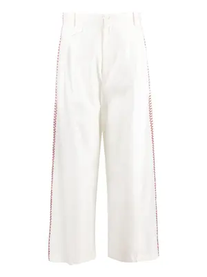 Zeus+dione Tape-detail Wide-leg Trousers - White